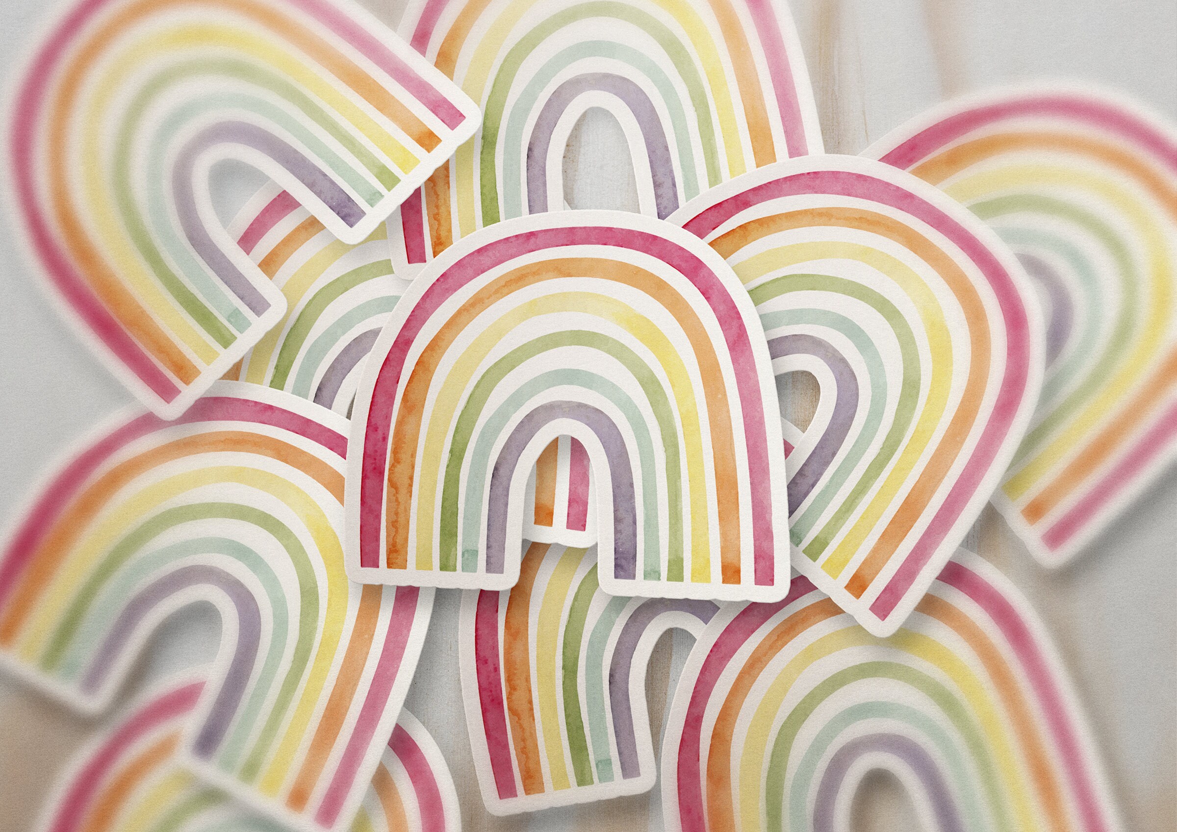 Rainbow Sticker Watercolor Sticker Waterproof Vinyl Sticker - Etsy