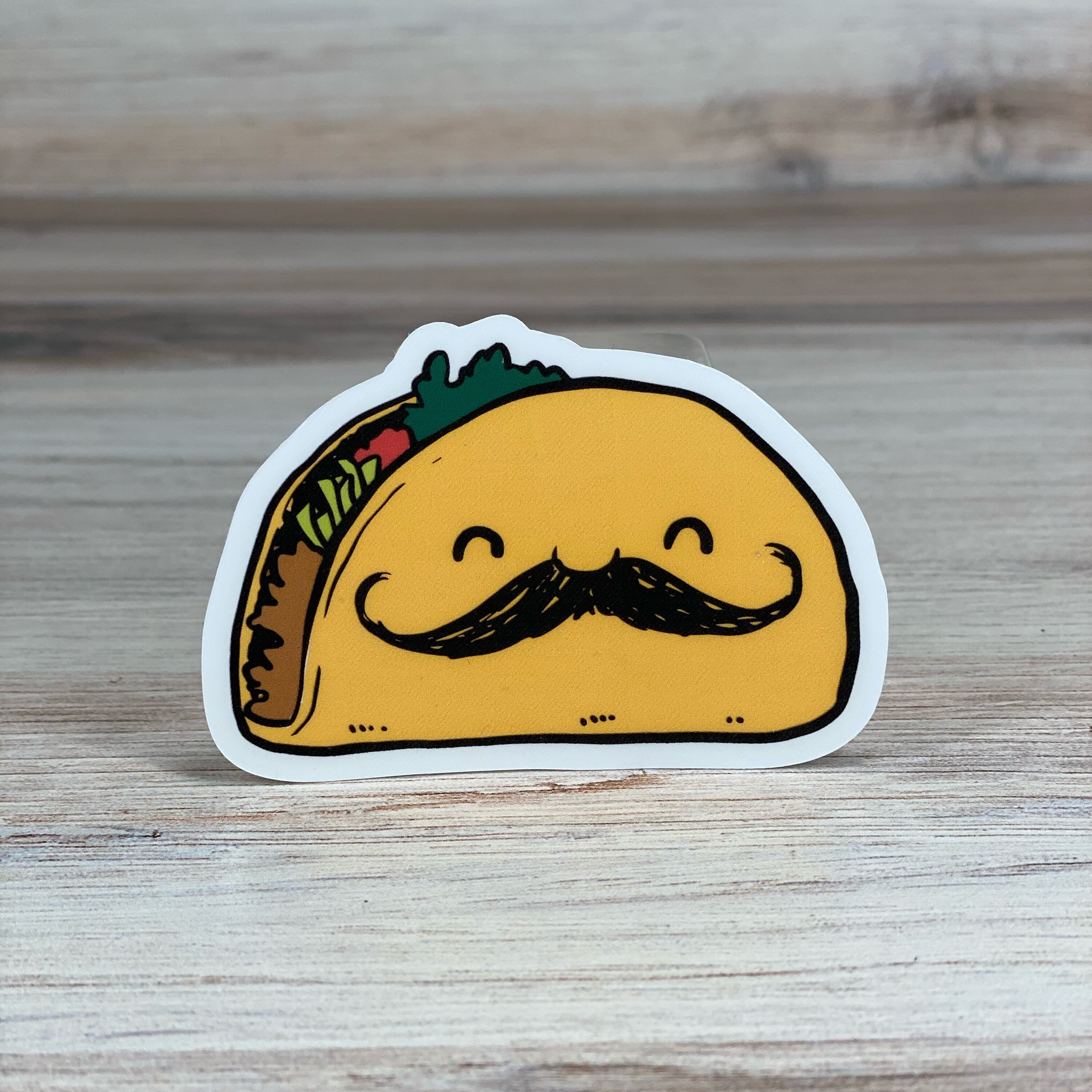 Taco Mustache Sticker Taco Lover Decal Waterproof Vinyl - Etsy