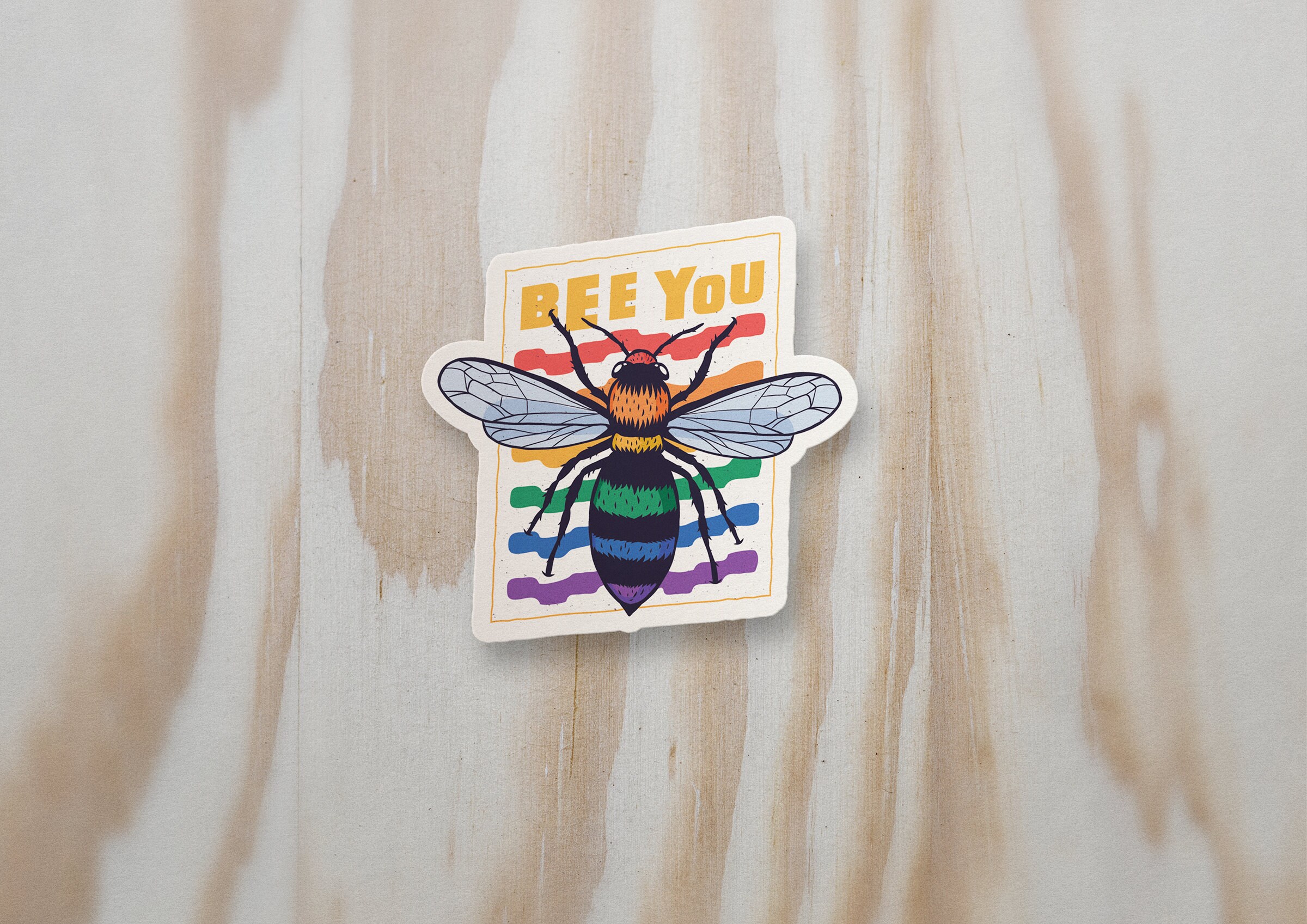 Bee You Sticker Be You Sticker Rainbow Gay Pride - Etsy