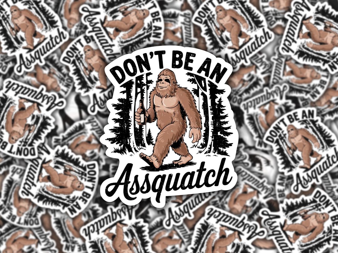 Funny Sasquatch Bigfoot Waterproof Vinyl Sticker for Water Bottle and ...