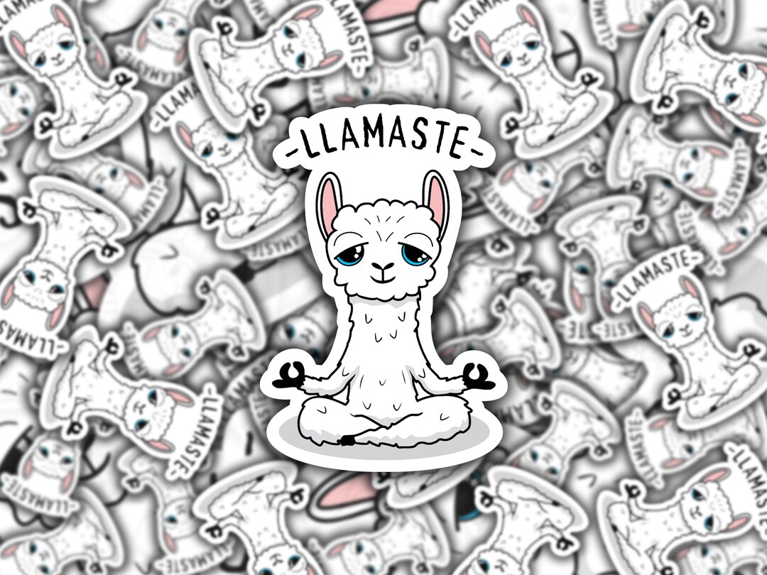 Llama Namaste Sticker, Llama Decal, Yoga Easy Pose, Yoga Lover, Hot ...
