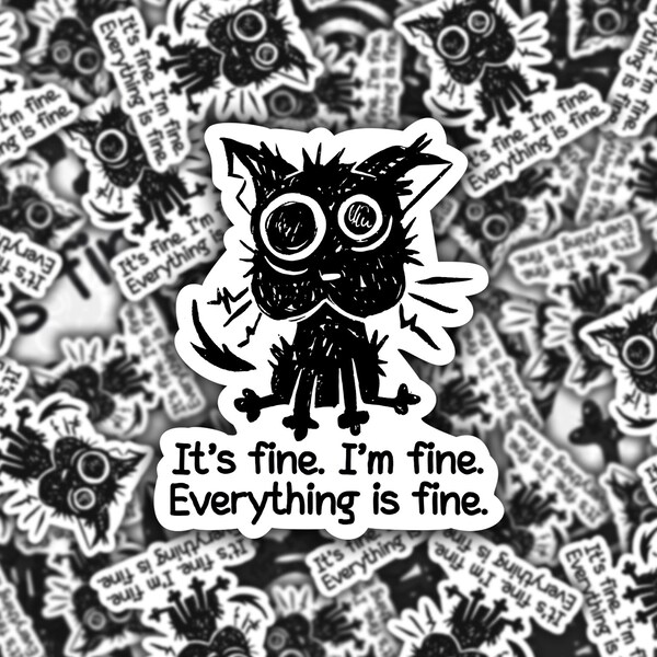 Stress Cat Sticker - Etsy