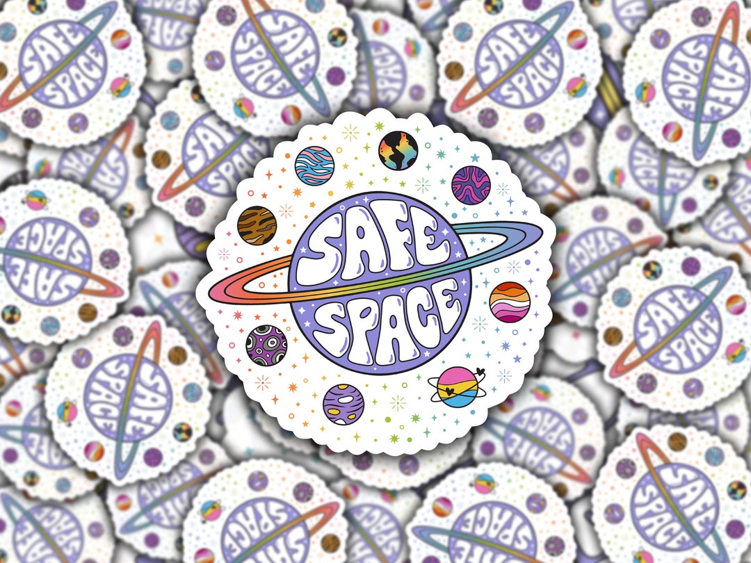 Safe Space Planets Sticker, Safe Place, Ally Sticker, Outer Space ...