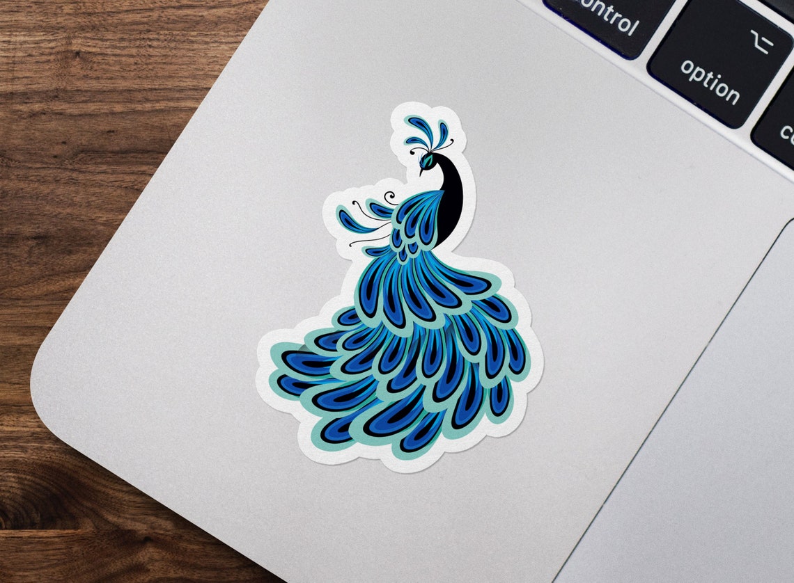 Artistic Peacock Sticker Modern Peacock Decal Waterproof - Etsy