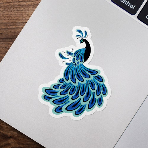 Artistic Peacock Sticker Modern Peacock Decal Waterproof Etsy