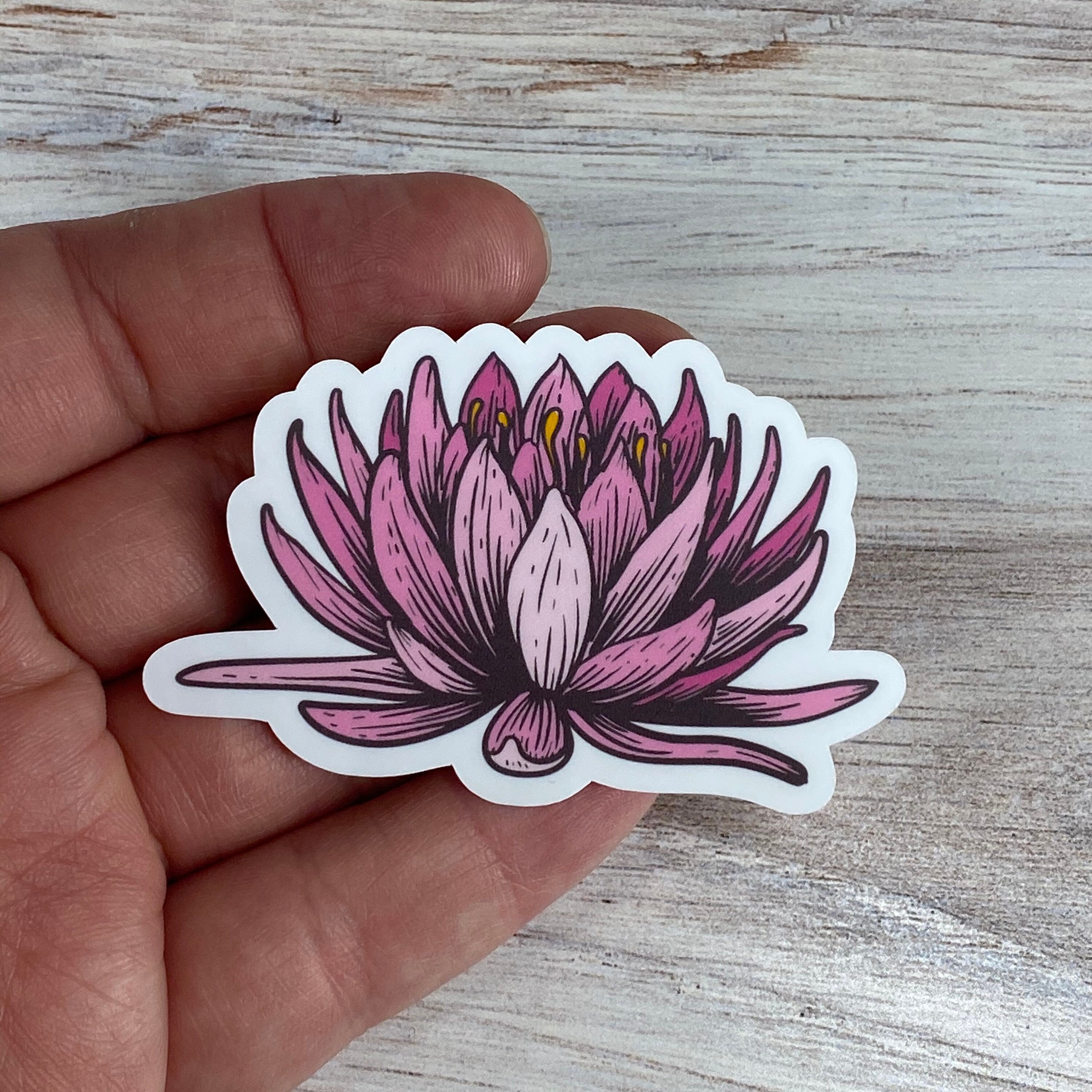 Lotus Sticker Pink Lotus Flower Decal Waterproof Vinyl - Etsy