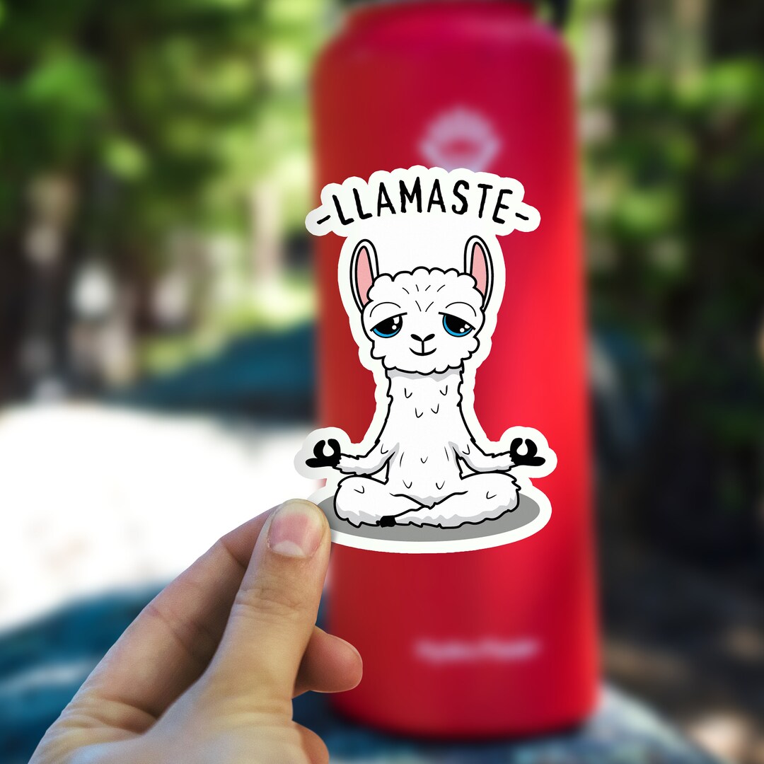 Llama Namaste Sticker, Llama Decal, Waterproof Vinyl Sticker for ...