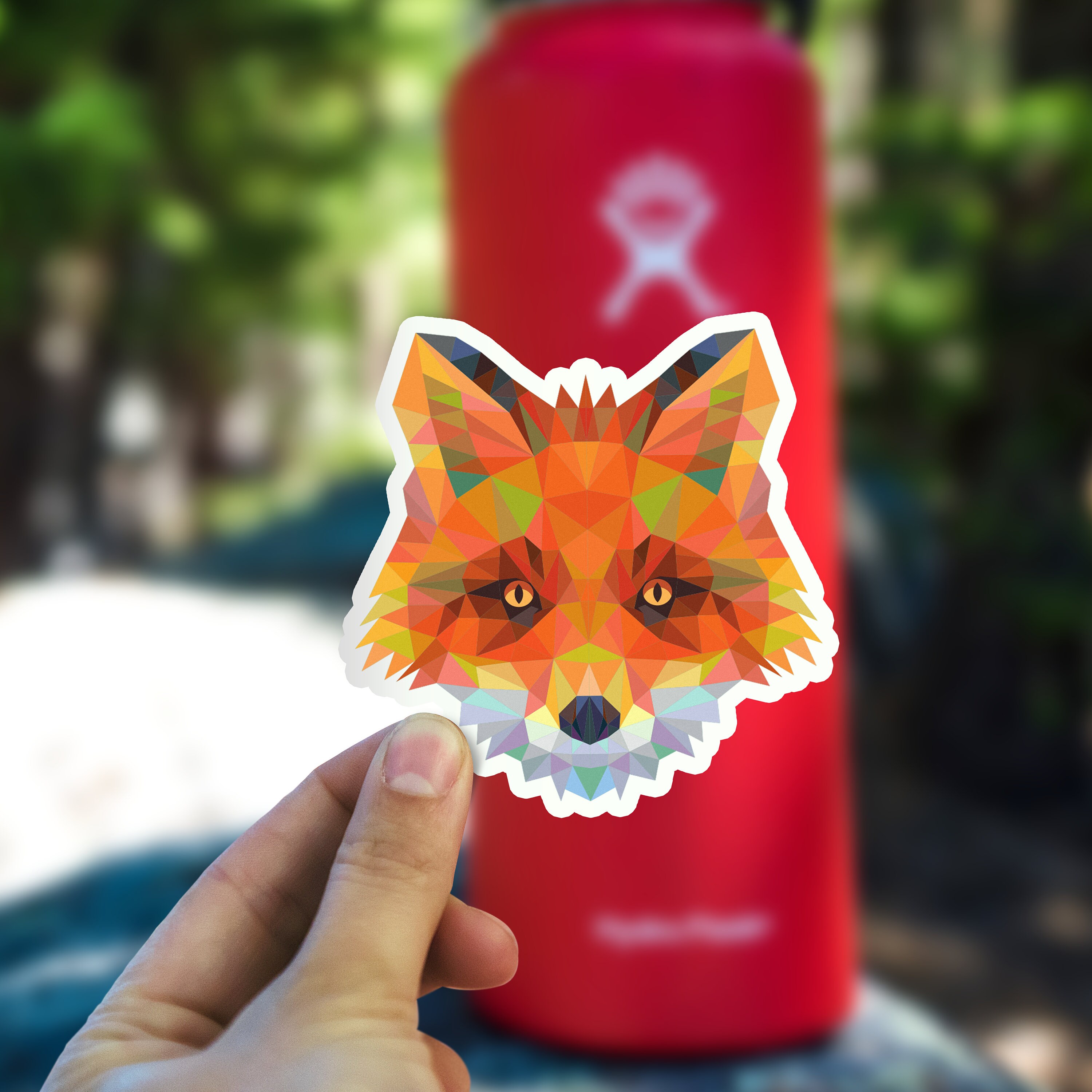 Geometric Fox Sticker Kaleidoscope Fox Head Decal | Etsy