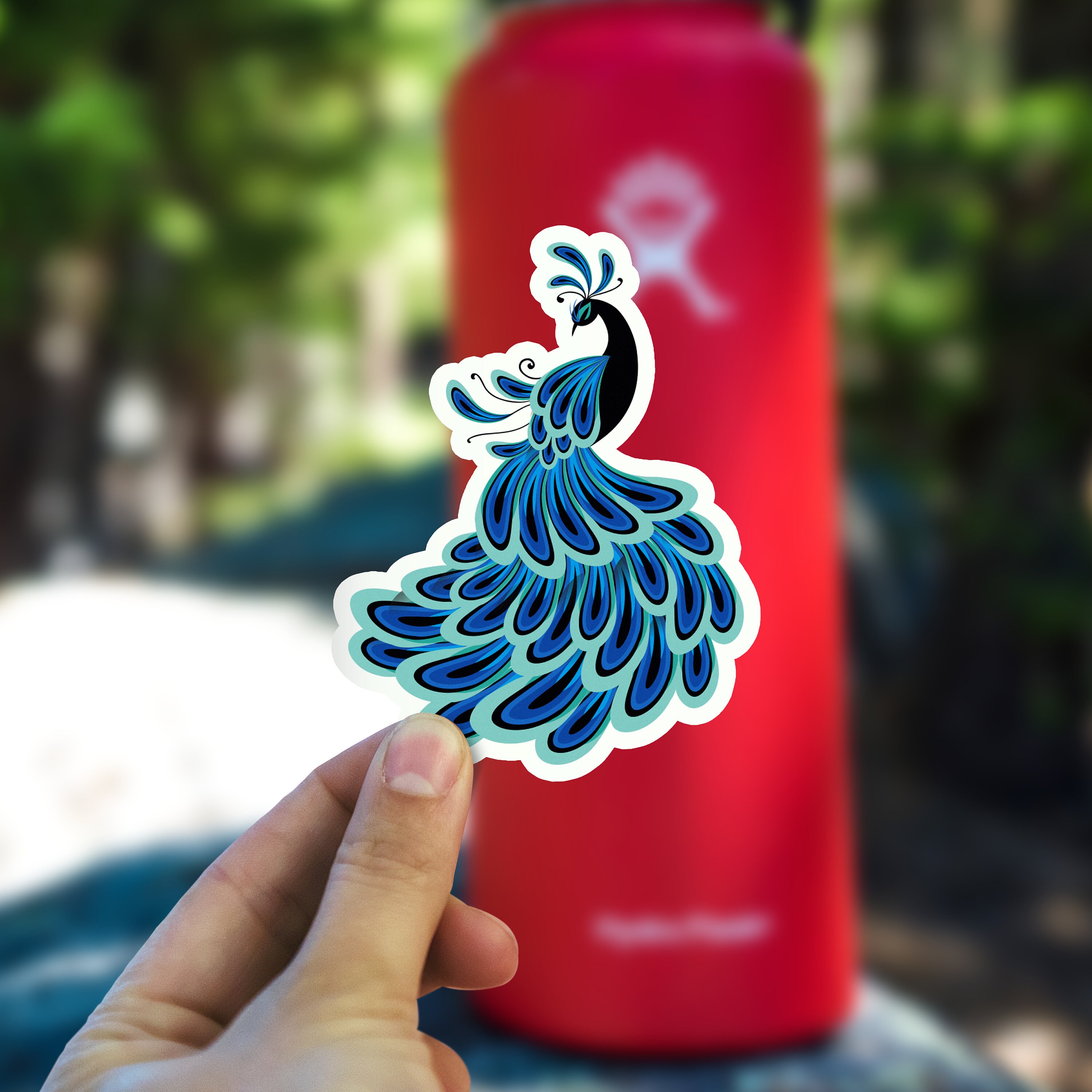Artistic Peacock Sticker Modern Peacock Decal Waterproof | Etsy
