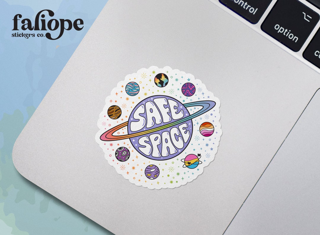 Safe Space Planets Sticker, Safe Place, Ally Sticker, Outer Space Identity, Waterproof Vinyl ...