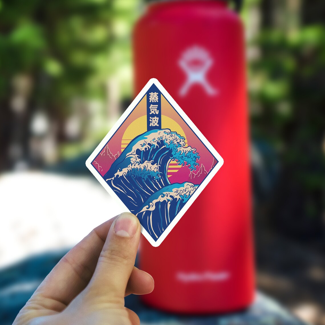 Japanese Wave Sticker Vaporwave Decal Retro Waterproof - Etsy