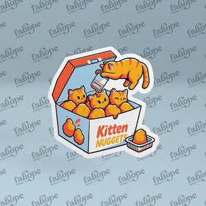 Kitten Nuggets Sticker, Funny Cat Chicken Nuggs Sticker, Cat Lover Gift ...