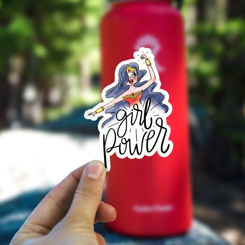 Girl Power Sticker Super Hero Decal Hand Drawn Hand - Etsy