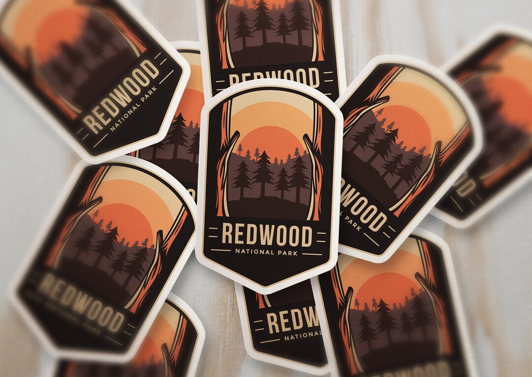 Redwood National Park Badge Sticker, US National Parks Decal ...