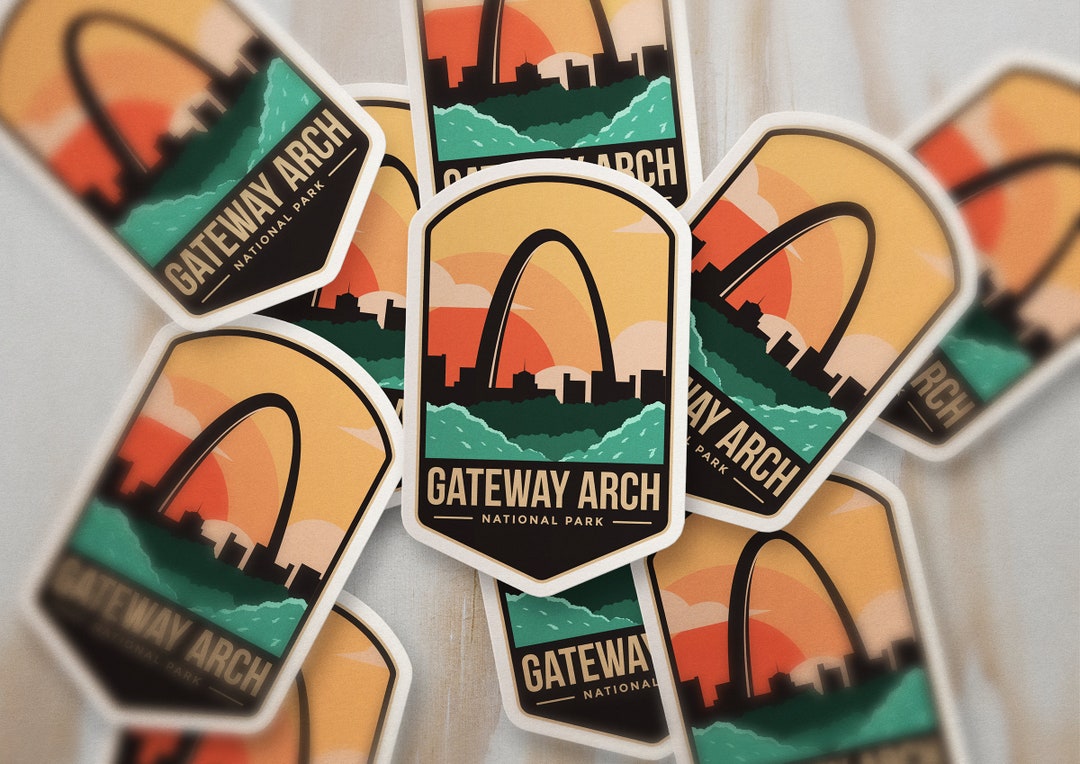 Gateway Arch National Park Badge Sticker, US National Parks Decal ...