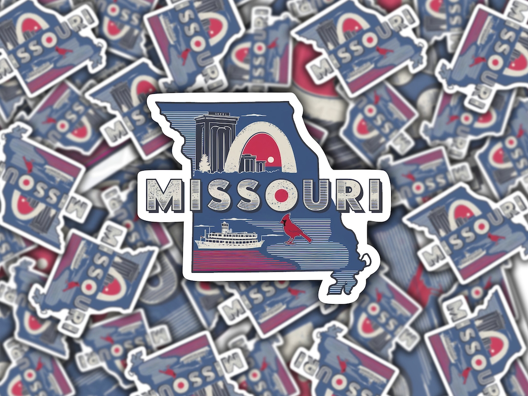Missouri State Retro Travel Souvenir Design Sticker, MO Keepsake, Love ...