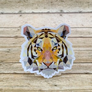Geometric Tiger Sticker Kaleidoscope Tiger Face Decal King | Etsy