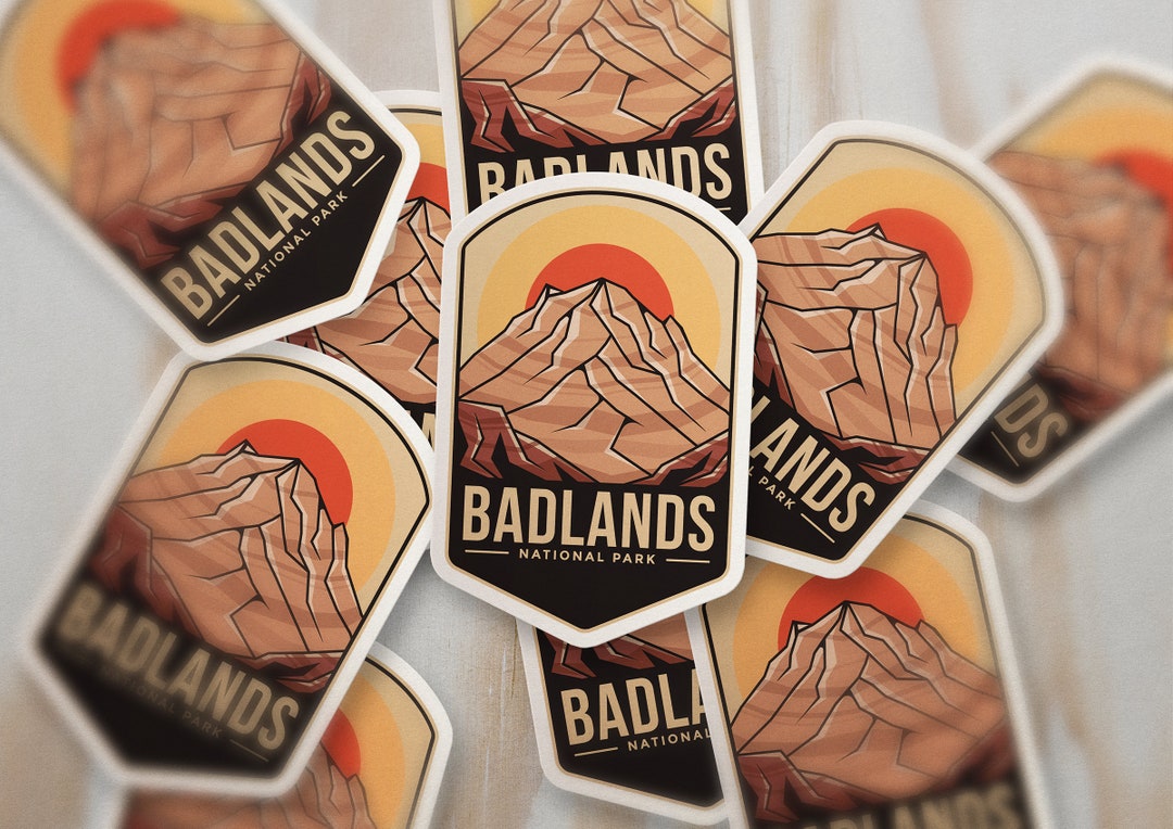 Badlands National Park Badge Sticker, US National Parks Decal ...