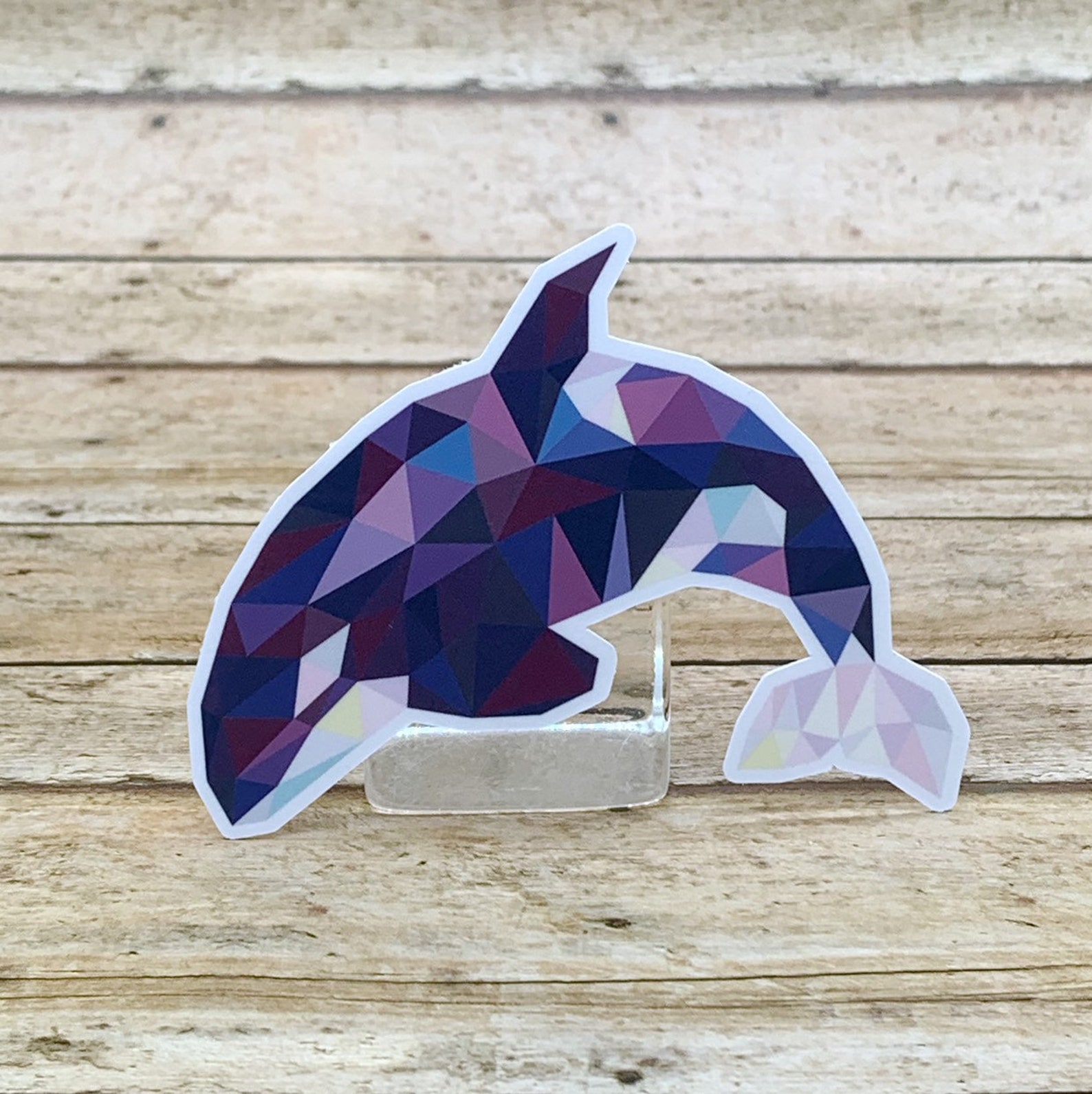 Geometric Orca Sticker Kaleidoscope Killer Whale Decal | Etsy