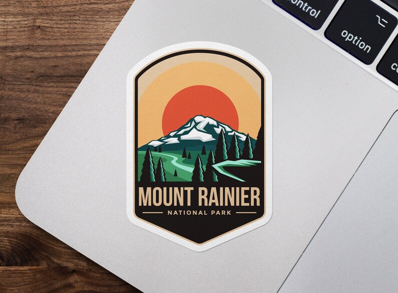Mount Rainier National Park Badge Sticker US National Parks - Etsy