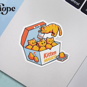 Kitten Nuggets Sticker, Funny Cat Chicken Nuggs Sticker, Cat Lover Gift ...