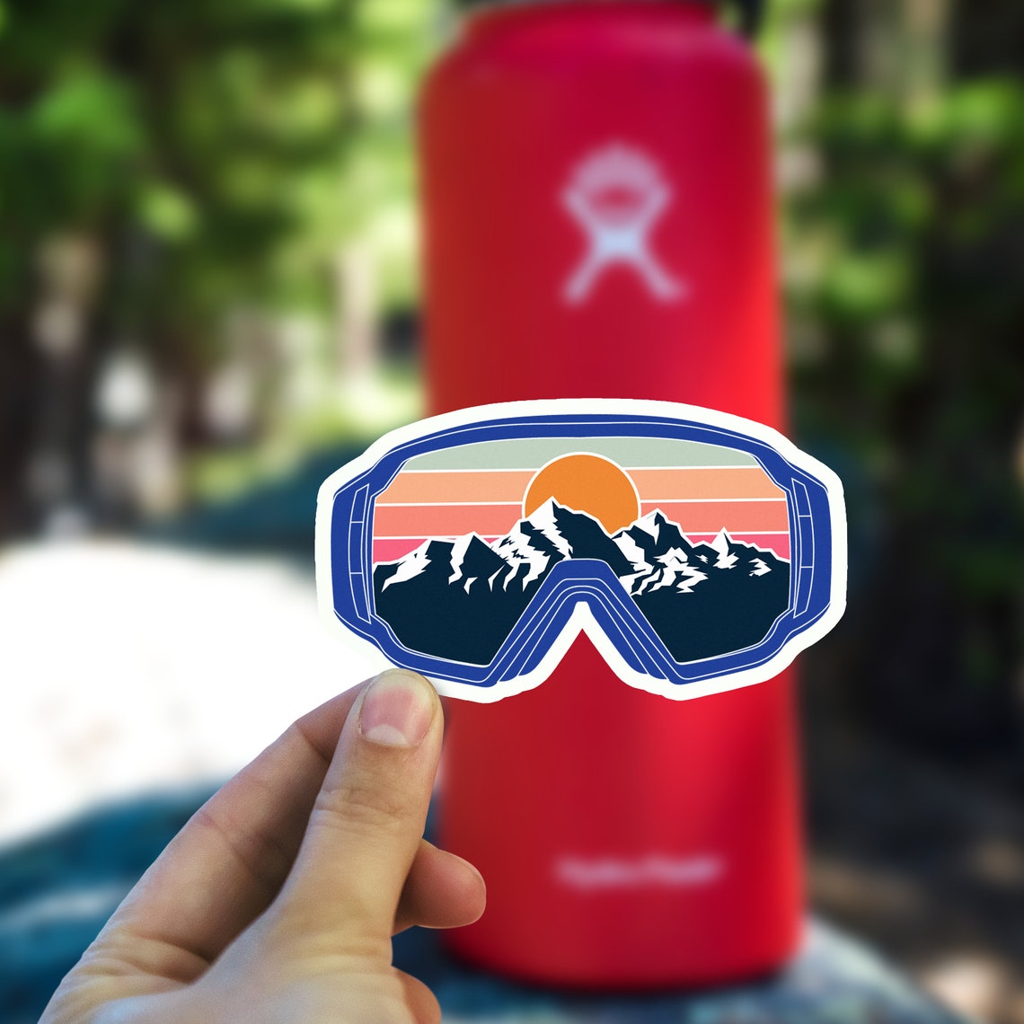 Ski Goggles Sticker Mountain Sunset Decal Waterproof Vinyl - Etsy