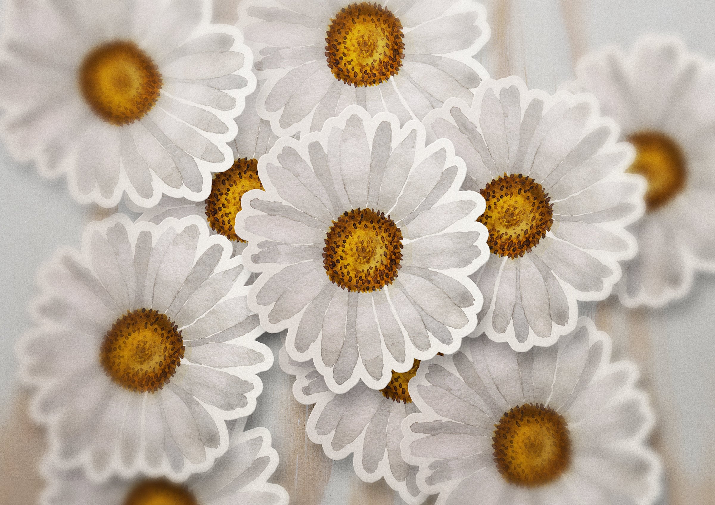 Daisy Sticker Watercolor Daisy Decal Waterproof Vinyl - Etsy