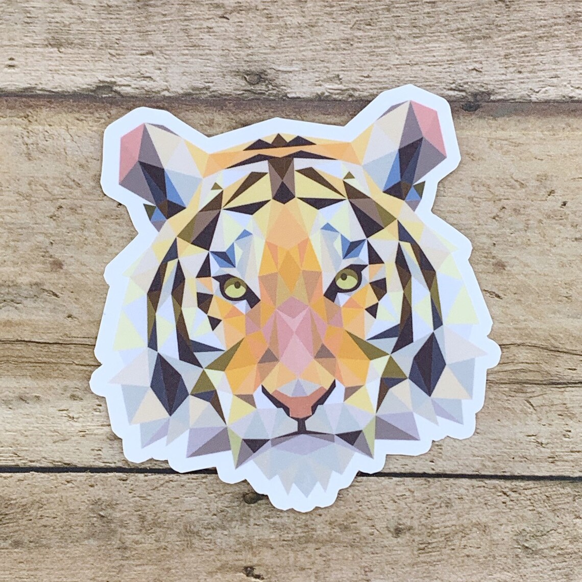 Geometric Tiger Sticker Kaleidoscope Tiger Face Decal King | Etsy