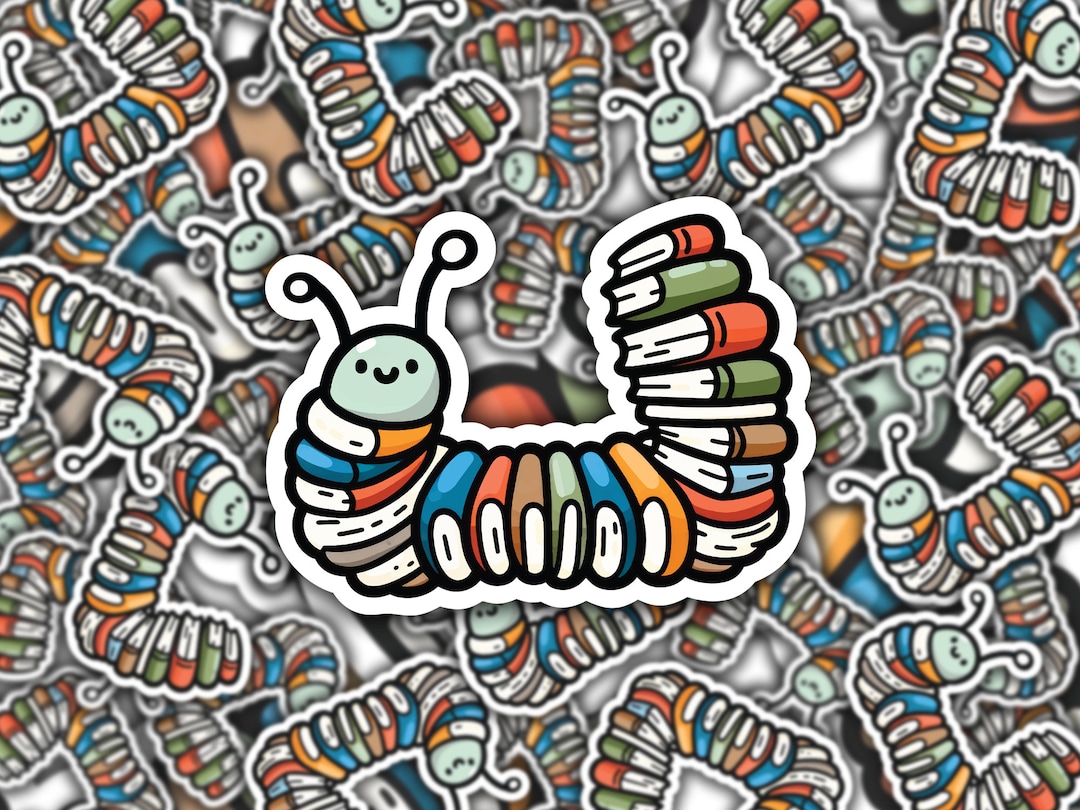 Bookworm Sticker, Love Reading Books, Book Worm, Book Lover Collector ...