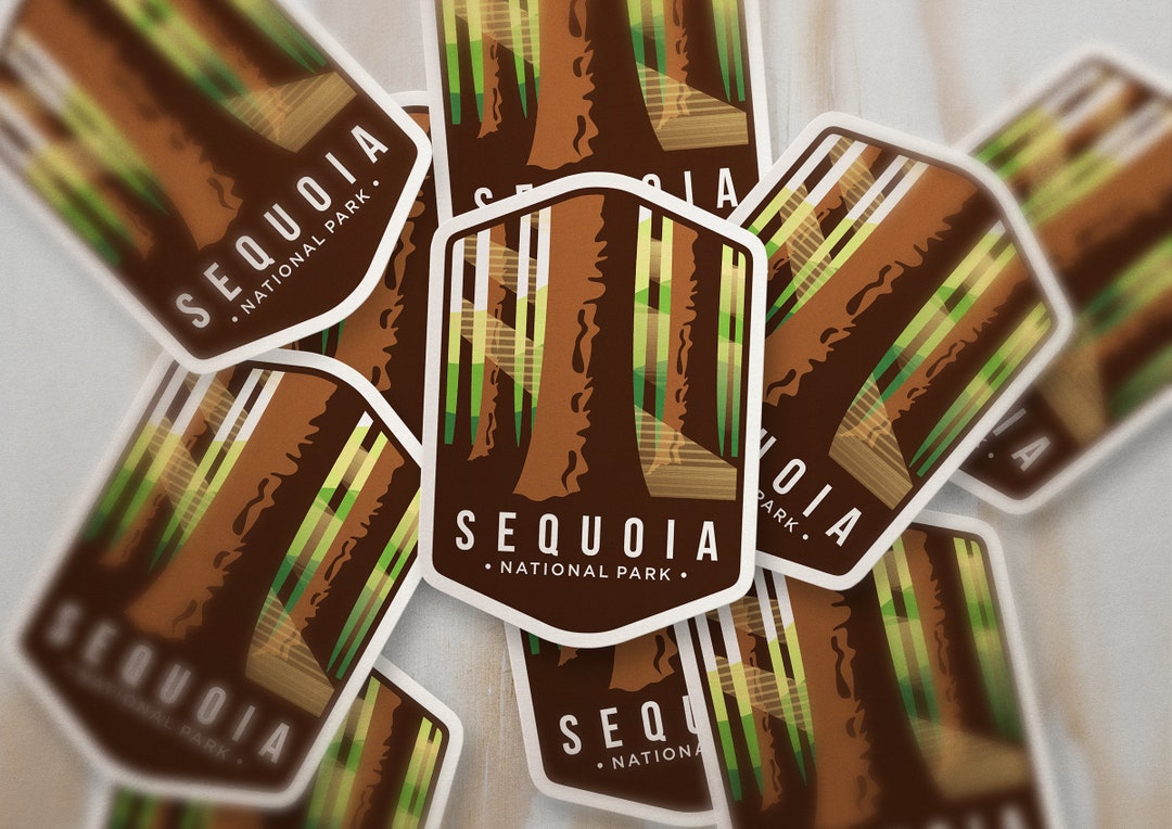 Sequoia National Park Badge Sticker, US National Parks Decal ...