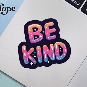 Be Kind Sticker, Kindness Matters, Neon Bright Bubble Letters ...