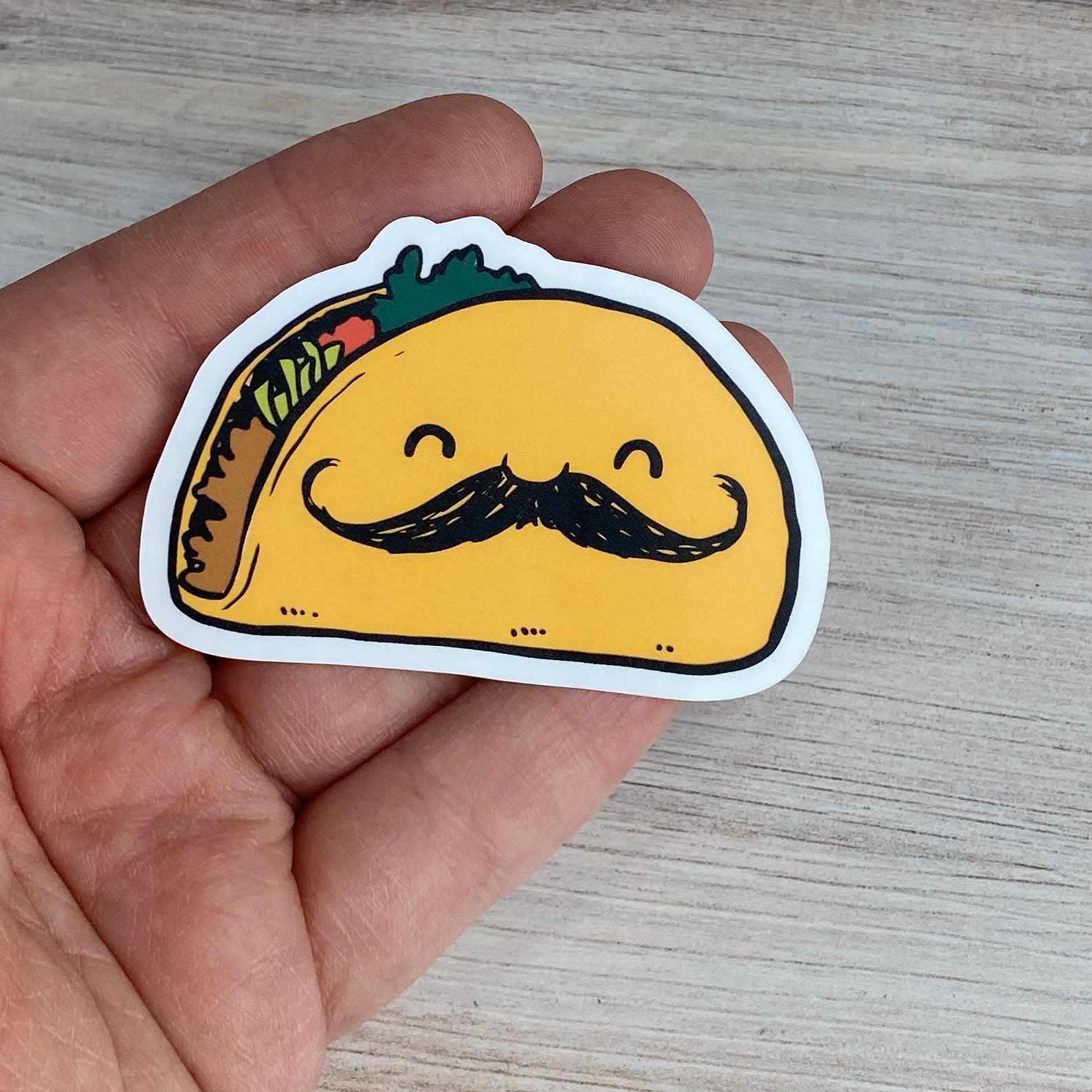 Taco Mustache Sticker Taco Lover Decal Waterproof Vinyl - Etsy