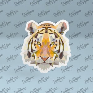 Geometric Tiger Sticker, Kaleidoscope Tiger Face Decal, King Tiger ...