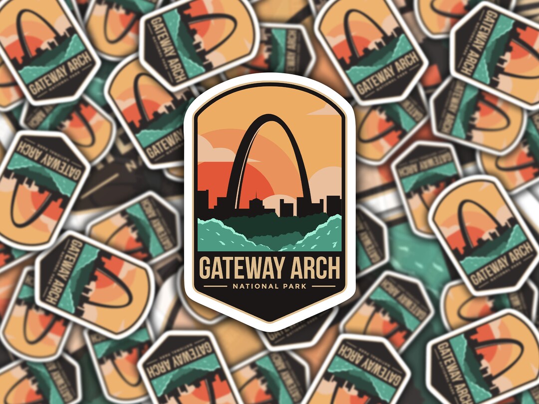 Gateway Arch National Park Badge Sticker, US National Parks Decal ...