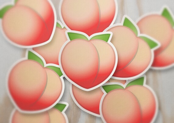Peach Sticker Peach Emoji Decal Waterproof Vinyl Stickers - Etsy