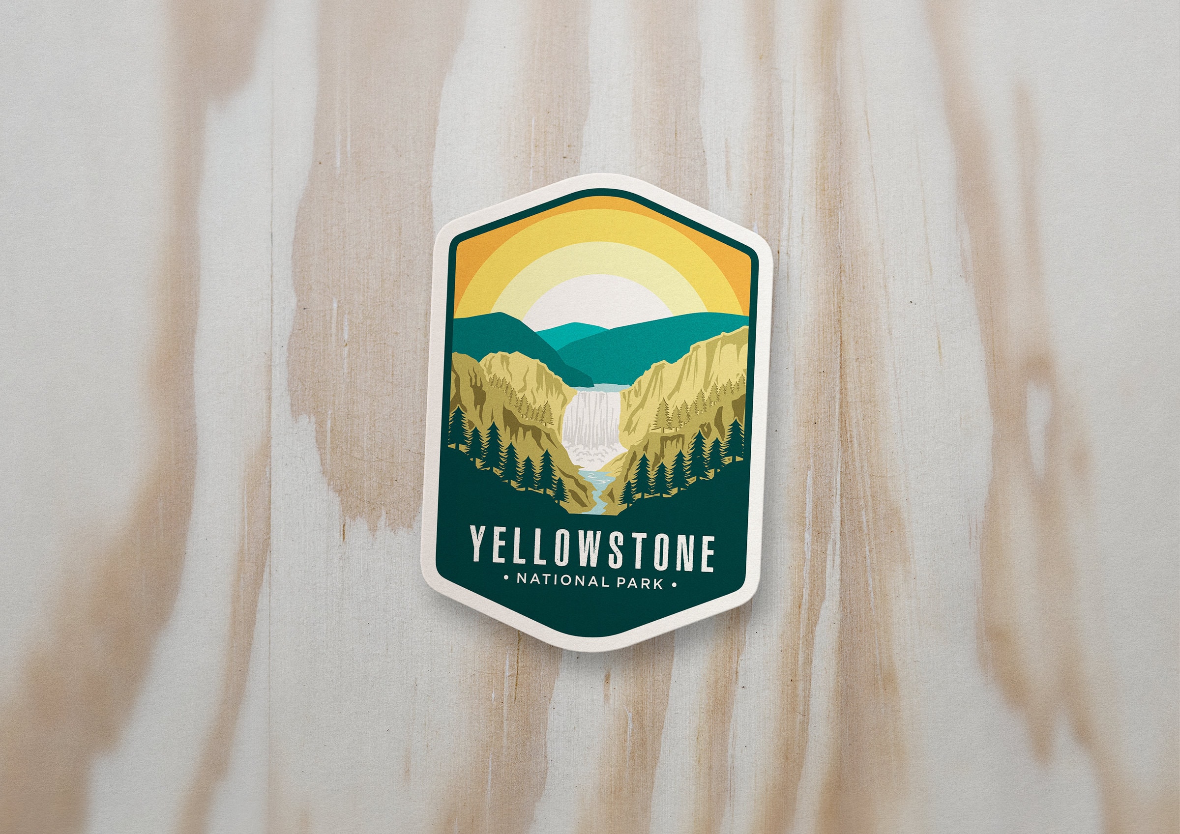 Yellowstone National Park Badge Sticker US National Parks - Etsy