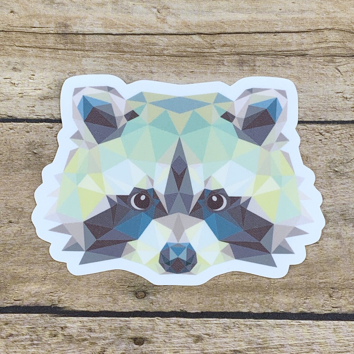 Geometric Racoon Sticker Kaleidoscope Racoon Face Decal | Etsy