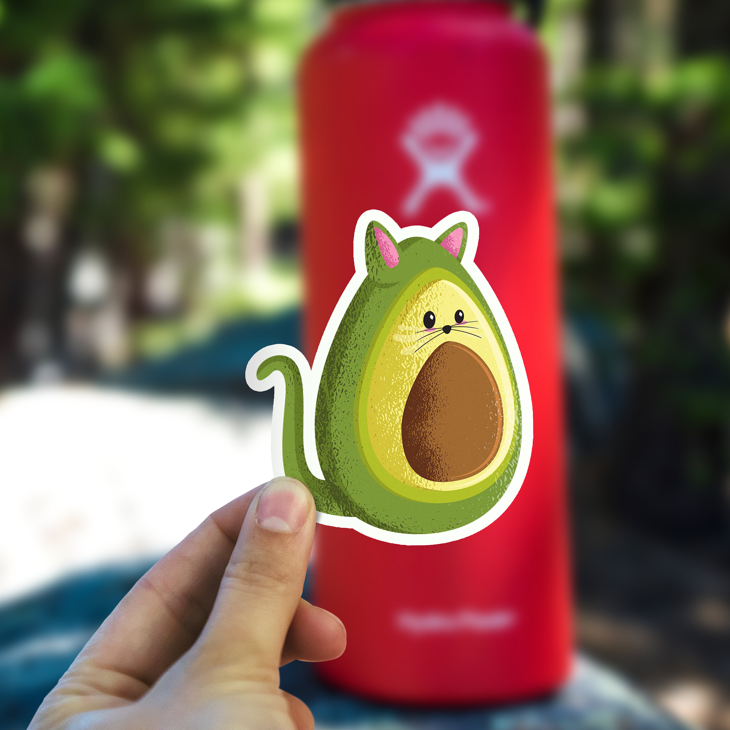 Funny Cat Avocado Sticker Avocato Decal Waterproof Vinyl | Etsy