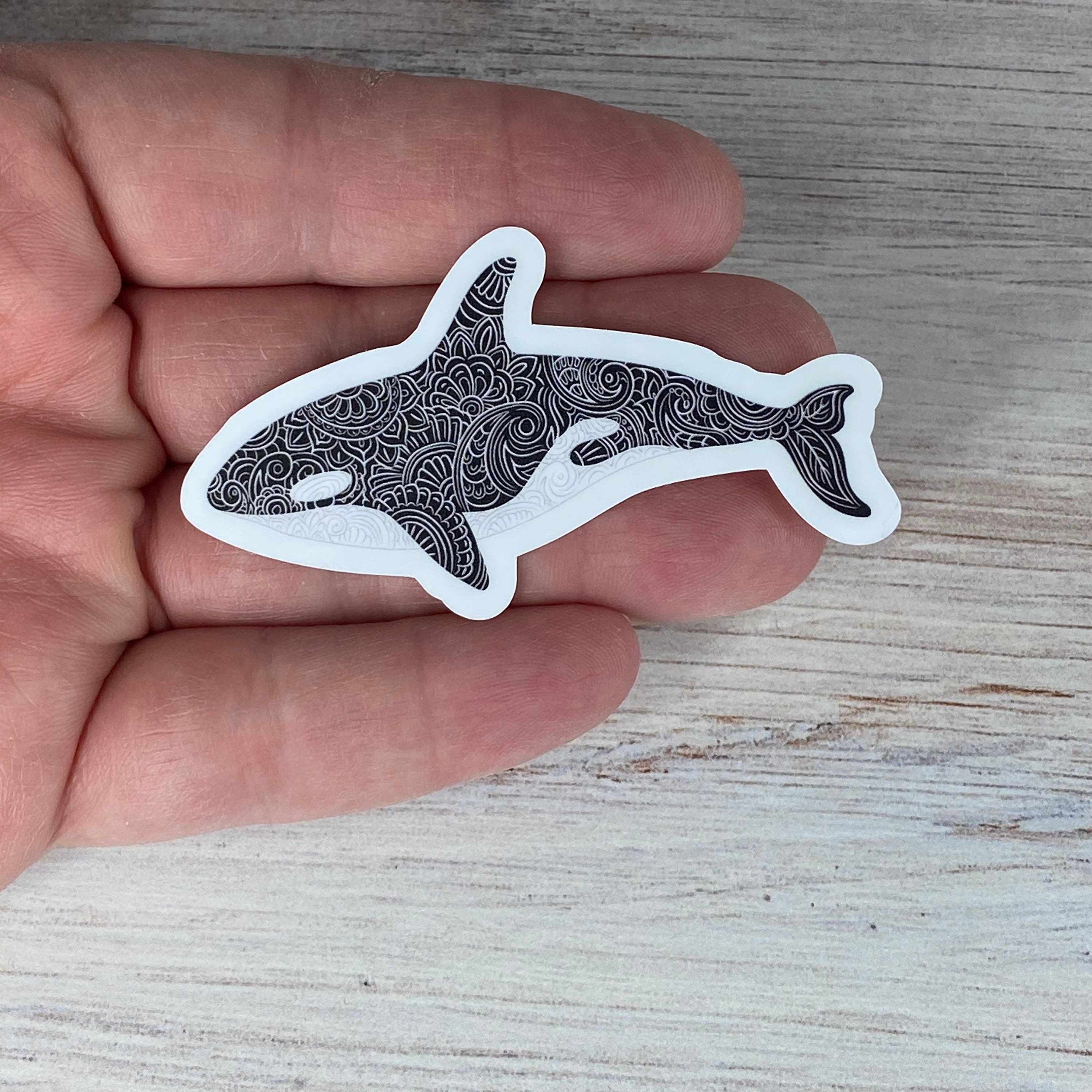 Zentangle Orca Sticker Killer Whale Decal Waterproof Vinyl - Etsy