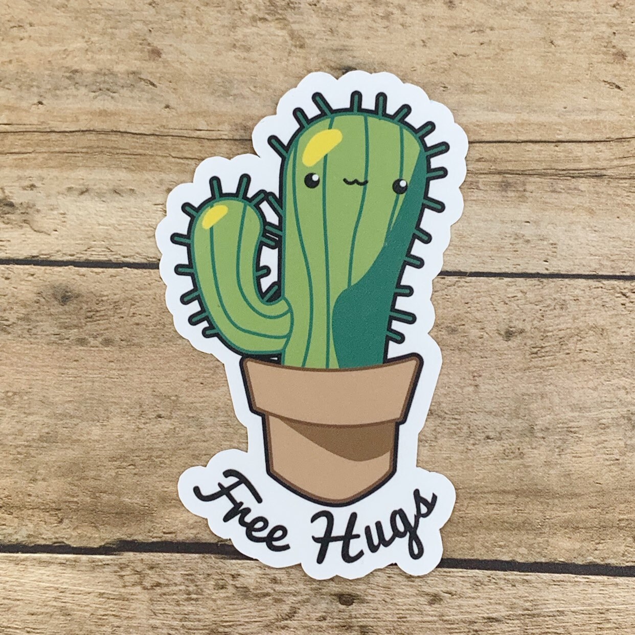 Free Hugs Cactus Sticker Funny Cactus Decal Waterproof Vinyl - Etsy