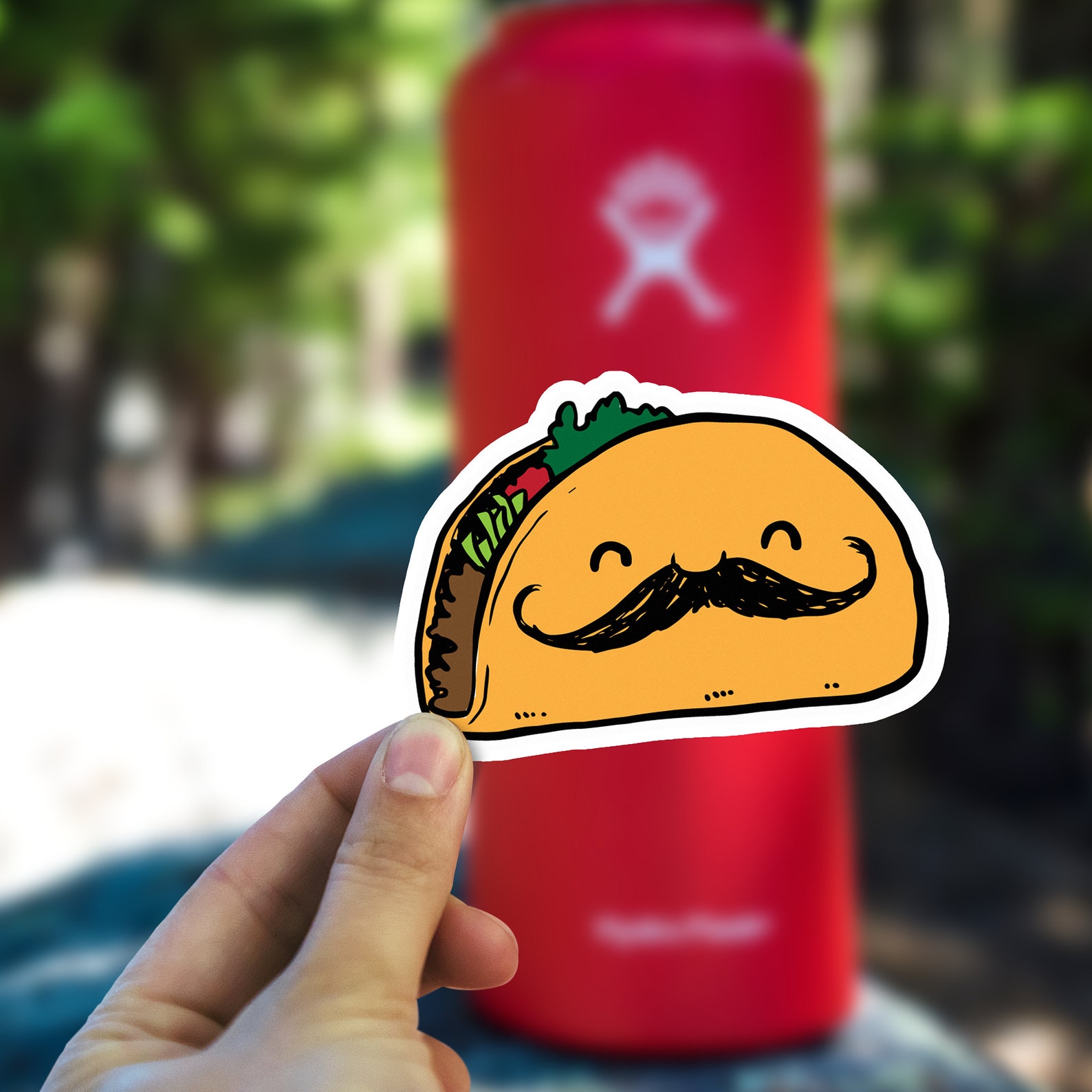 Taco Mustache Sticker Taco Lover Decal Waterproof Vinyl - Etsy