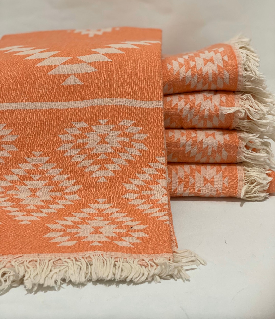Aztec Towel, Coral Turkish Beach Towel, Coworker Gifts, Party Favor ...