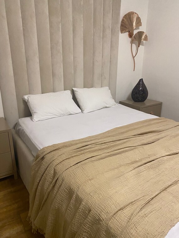 Four Layer Muslin Bedspread Muslin Blanket Mustard Soft Bed - Etsy