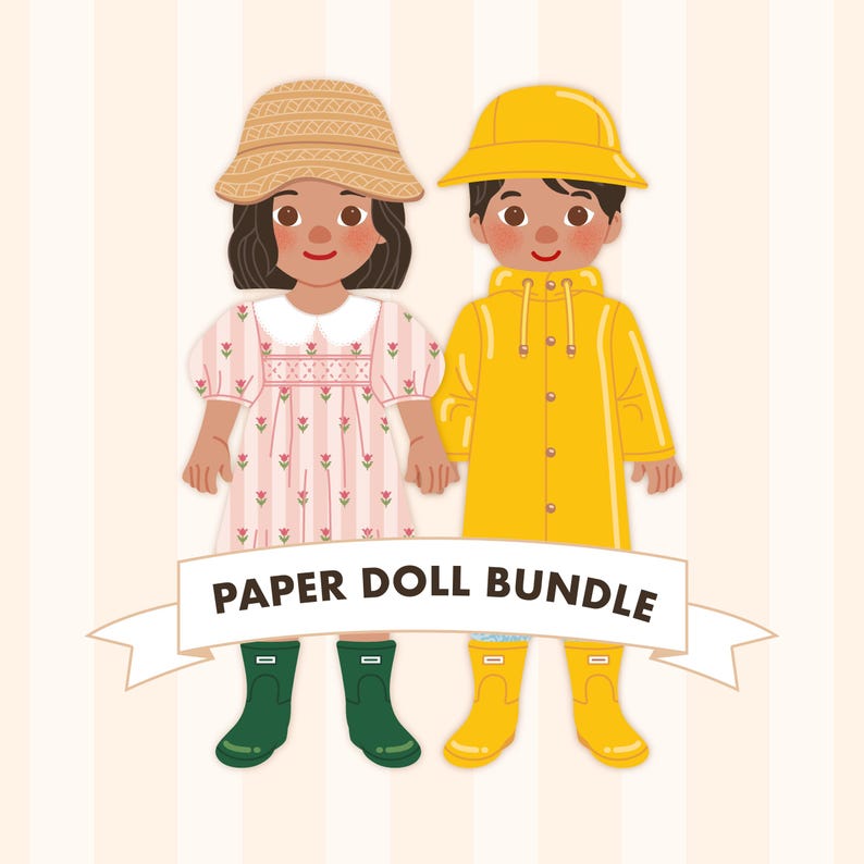 Printable Spring Paper Dolls Bundle | Girl & Boy Easter Dolls | Mix ...
