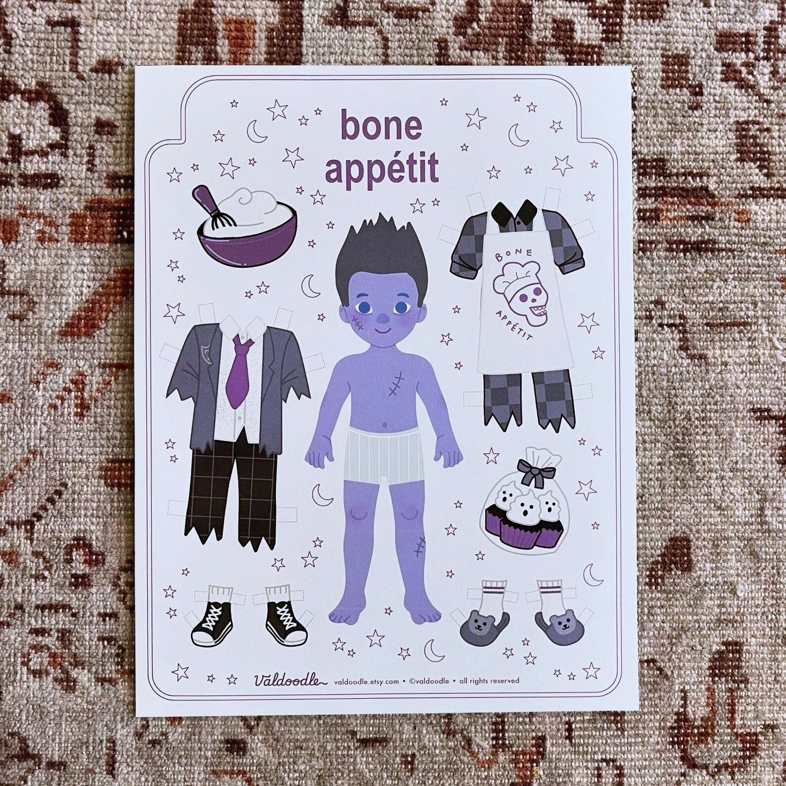 Printable Paper Doll | Halloween Zombie Cupcake Baker Boy With Coloring ...