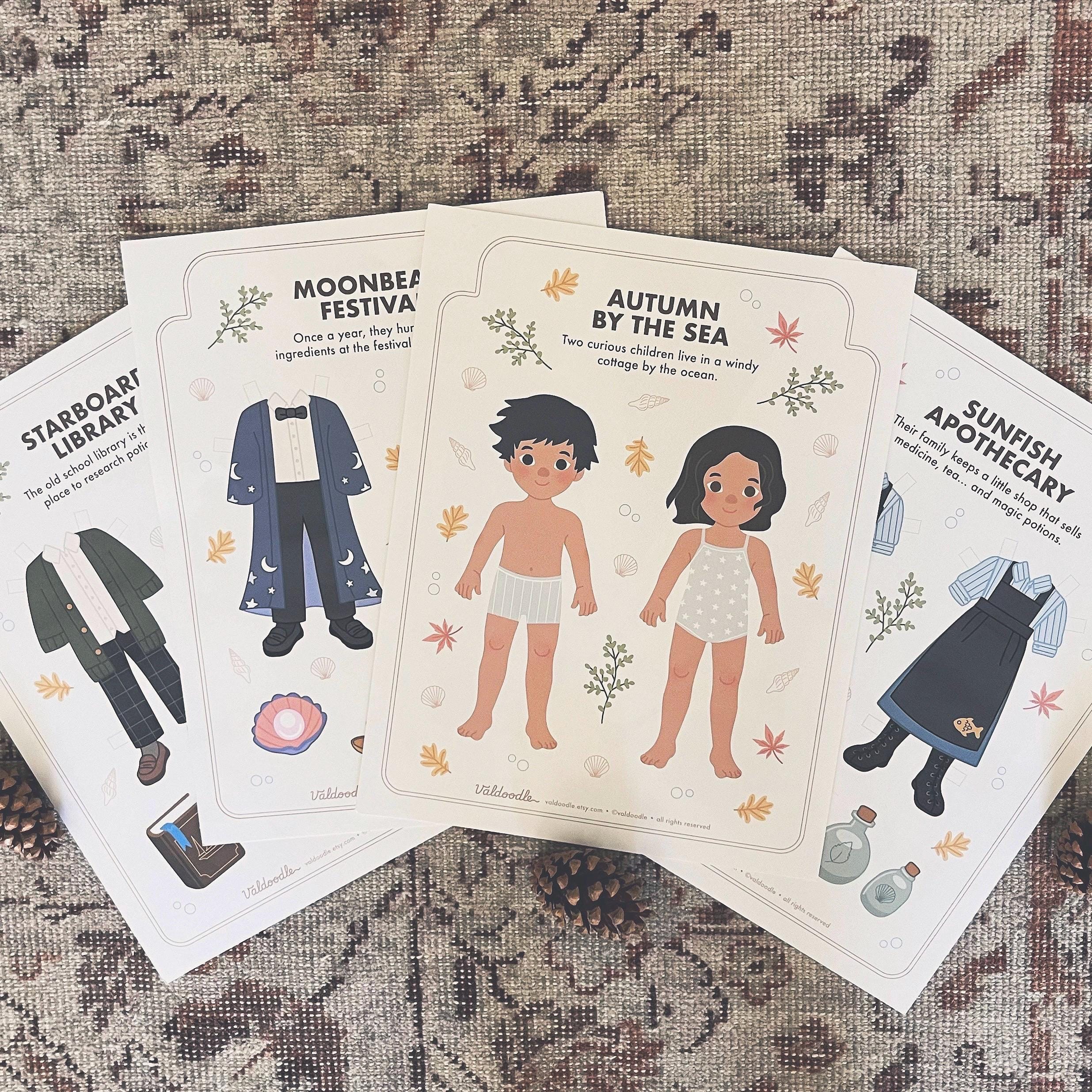 Printable Paper Dolls | Autumn by the Sea | DIY Activity Craft for ...