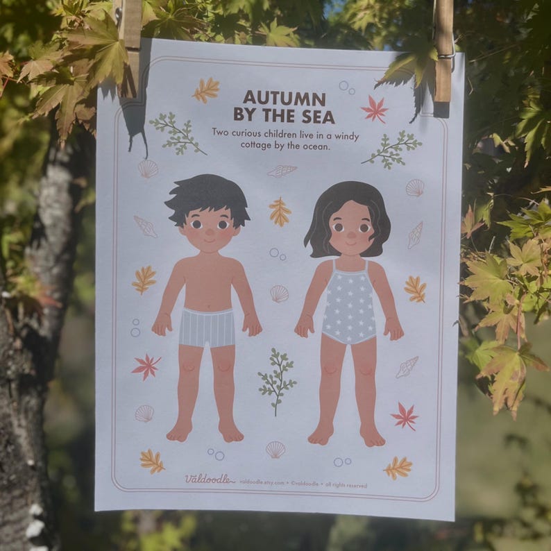 Printable Paper Dolls | Autumn by the Sea | DIY Activity Craft for ...