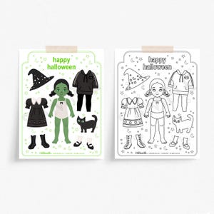 Printable Paper Doll | Halloween Wicked Witch With Coloring Page for ...