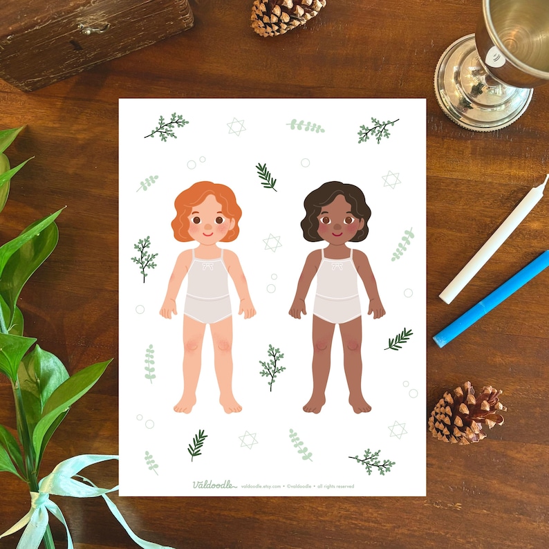 Printable Hanukkah Paper Dolls Bundle Girl & Boy Holiday Dolls Mix ...