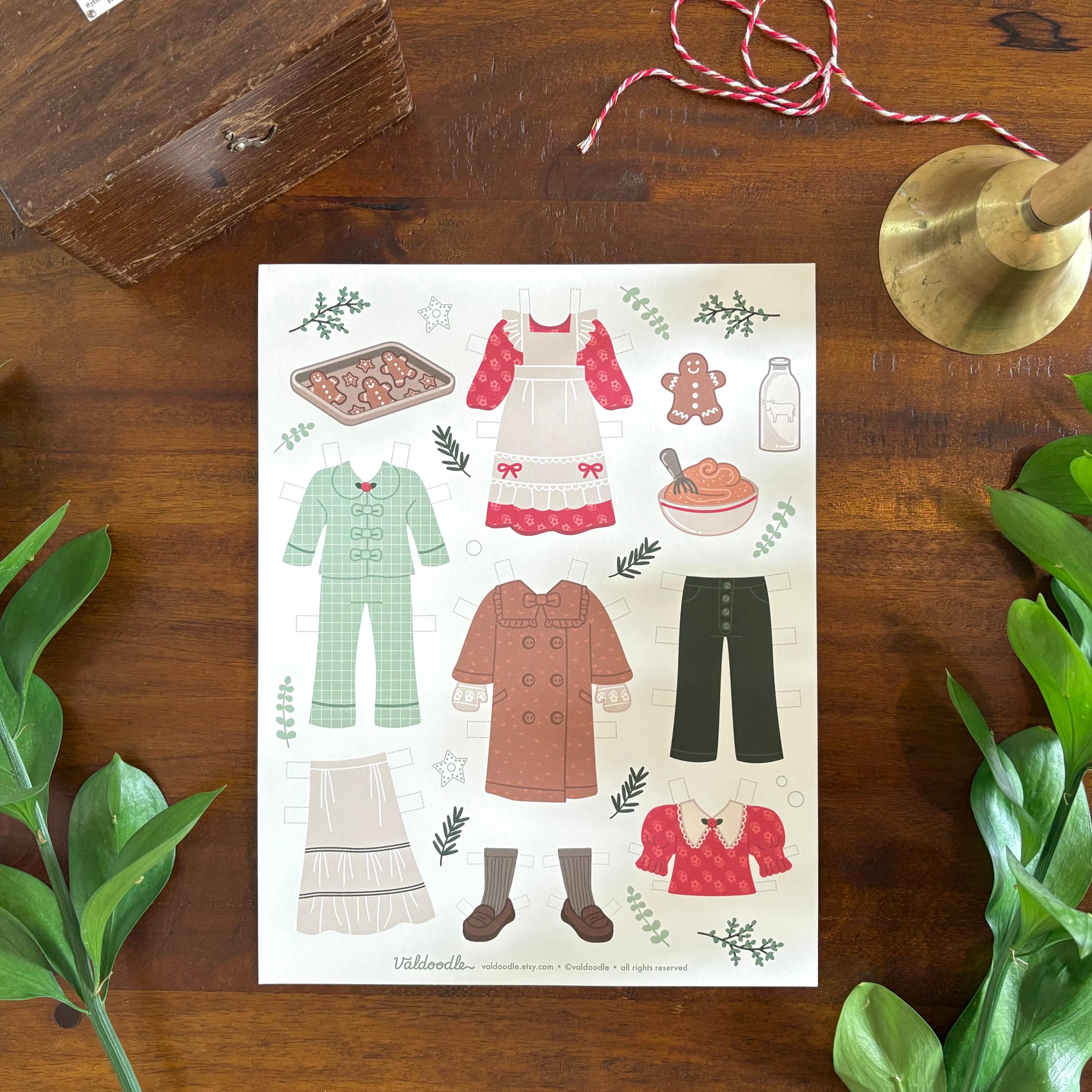Printable Christmas Paper Dolls Bundle | Girl & Boy Holiday Dolls | Mix ...
